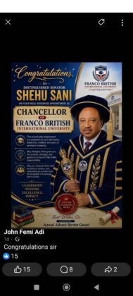 JUST IN: Senator Shehu Sani Appointed Chancellor Of Franco-British ...